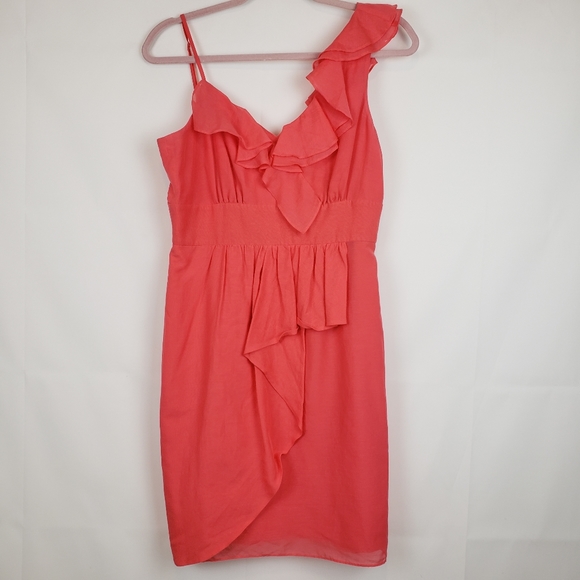 Gianni Bini | Dresses | Gianni Bini Womens Dress Pink Ruffle Waterfall ...